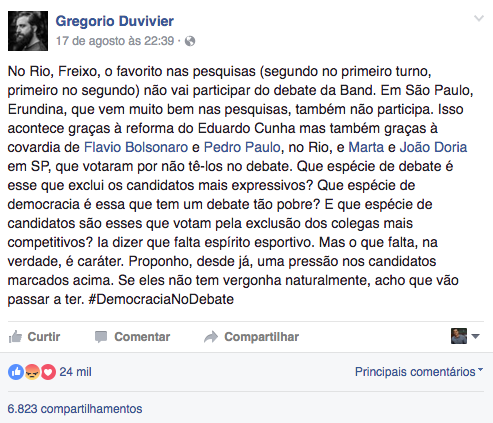 Freixo e Gregório distorcem posição de Flávio Bolsonaro sobre debate da ...