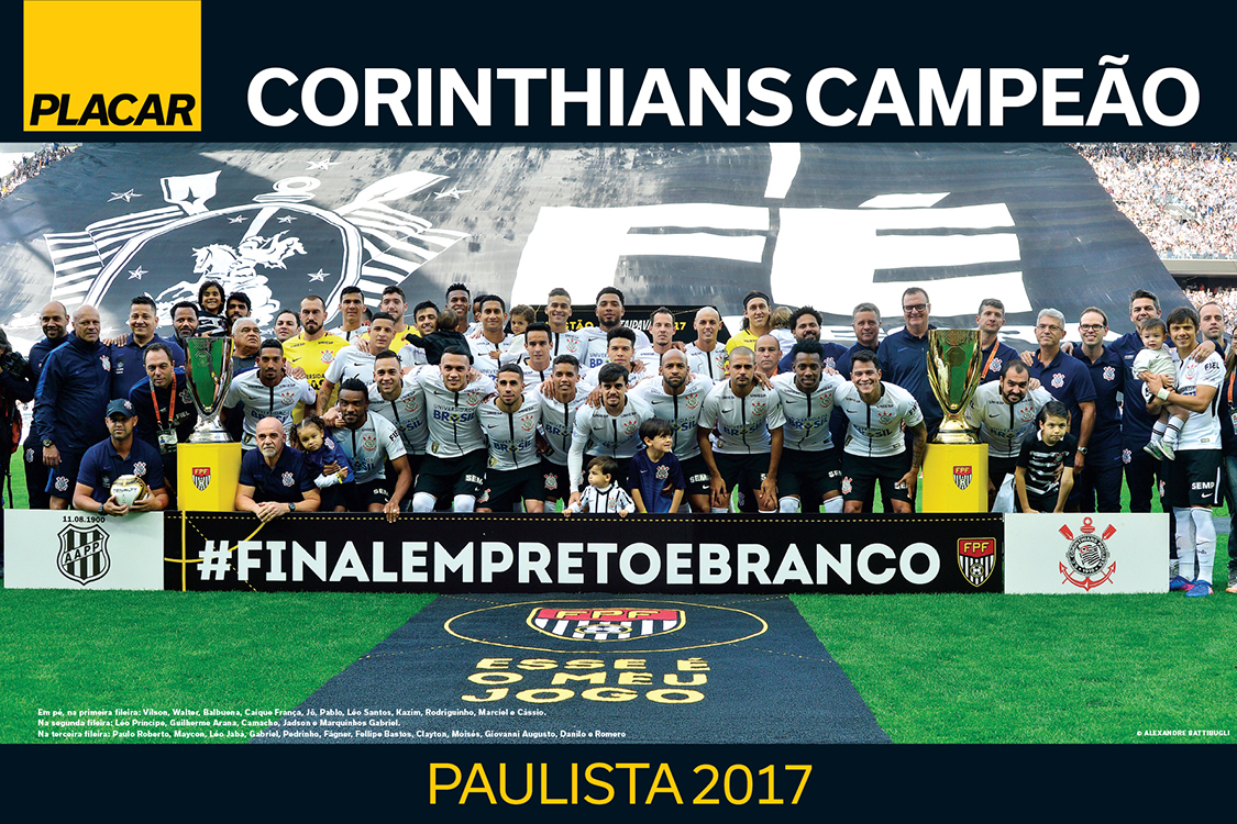 Pôster do Corinthians, campeão paulista, chega às bancas na terça - Placar