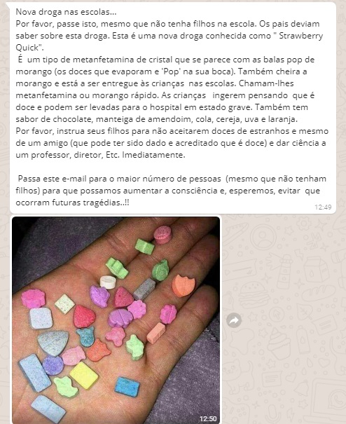 Droga parecida com doce é distribuída a crianças em escolas? | VEJA