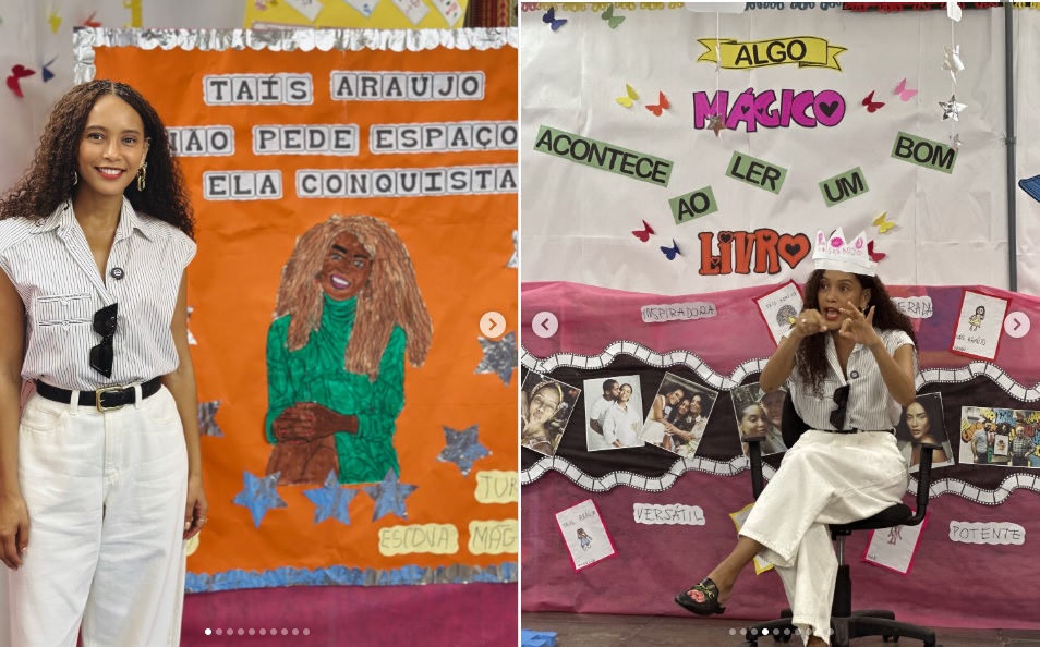 A homenagem a Taís Araújo em escola pública, com direito até a coroa | VEJA